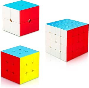 Coolzon Zauberwürfel Set, 3 Stück Speed Cube Set 2x2 3x3 4x4 Speedcube ...
