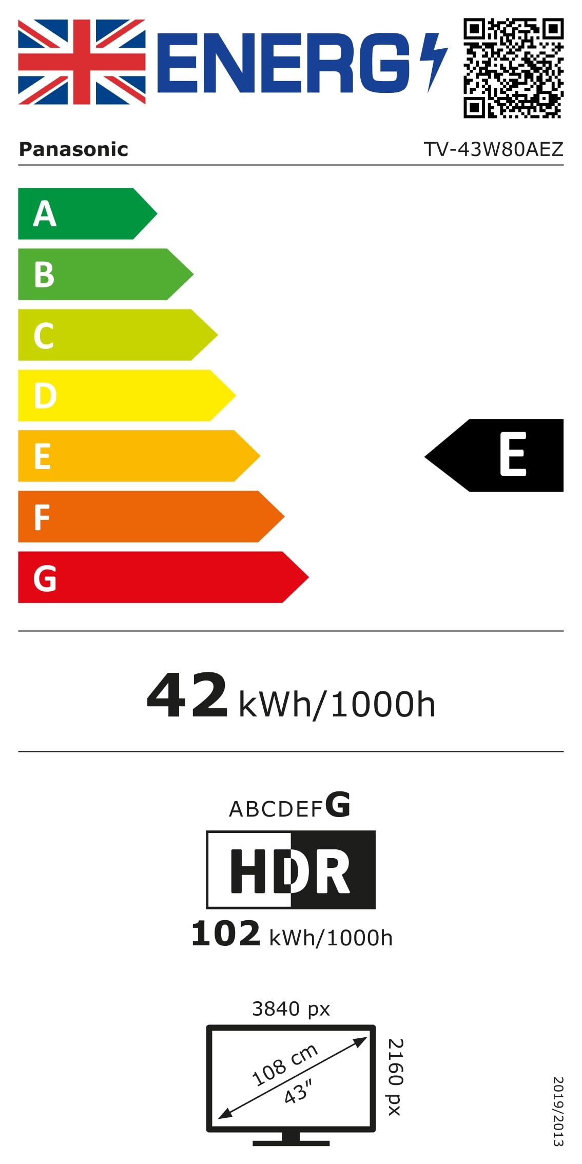 Panasonic QLED TV-43W80AEZ, W80 Series 43-Inch Smart TV OLED 4K Ultra ...