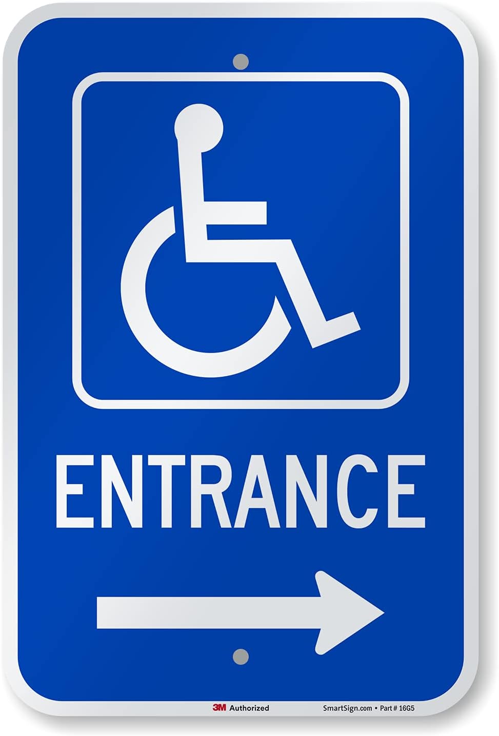 Amazon.com: SmartSign 18 x 12 inch Handicap “Entrance” Metal Sign with ...