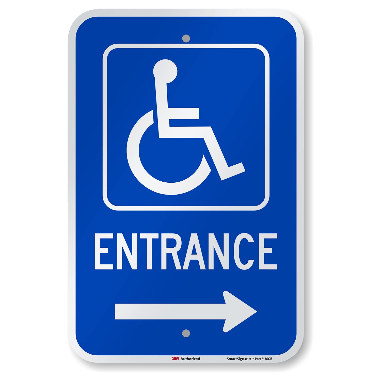 Amazon.com: SmartSign 18 x 12 inch Handicap “Entrance” Metal Sign with ...