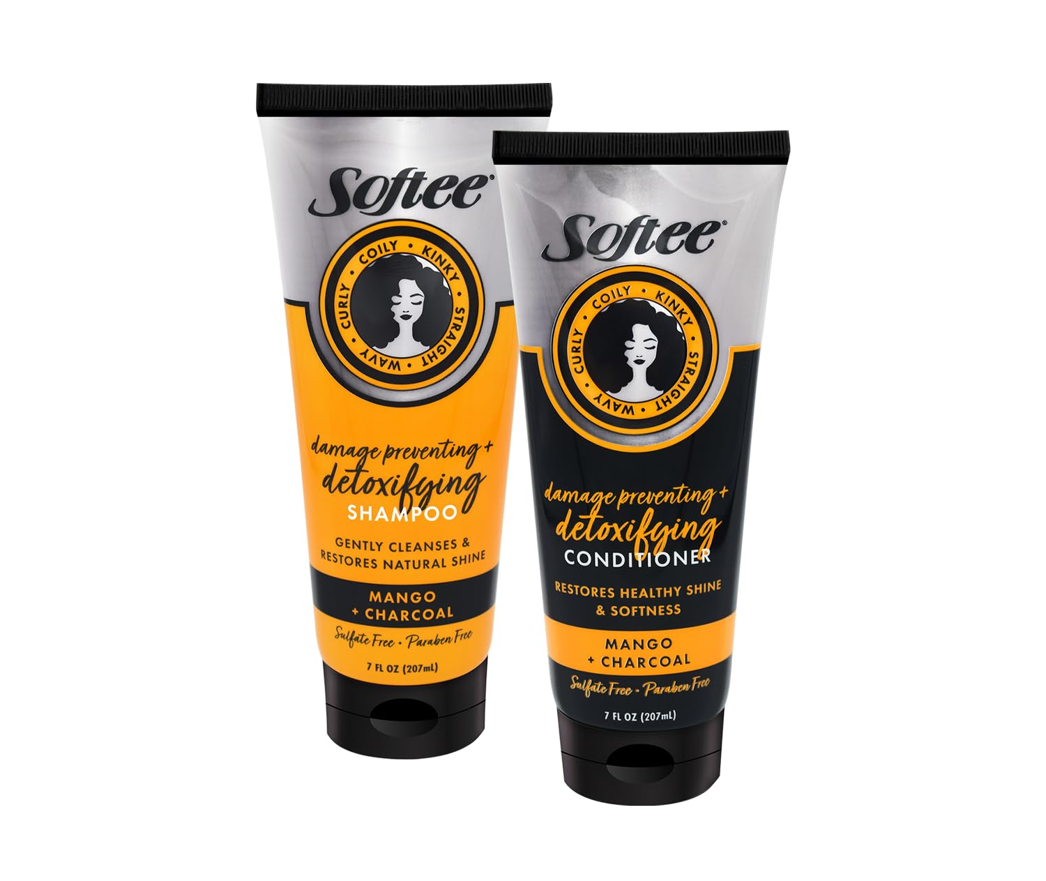 Amazon.com : Softee Mango + Charcoal Shampoo & Conditioner Set 7 Fl Oz ...