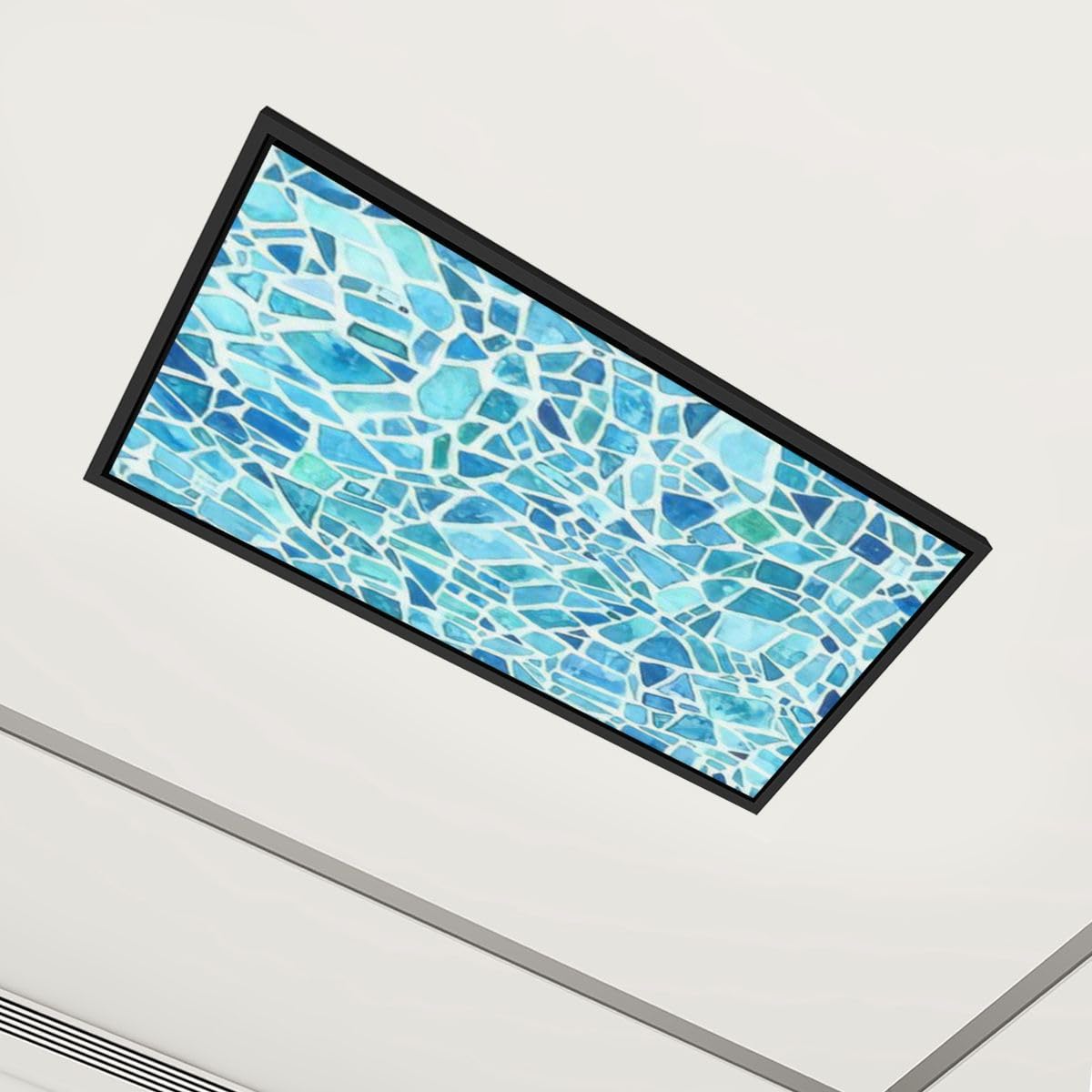 EXLOJMWTPOR 6 Pack Fluorescent Light Covers Blue Watercolor Geometric ...
