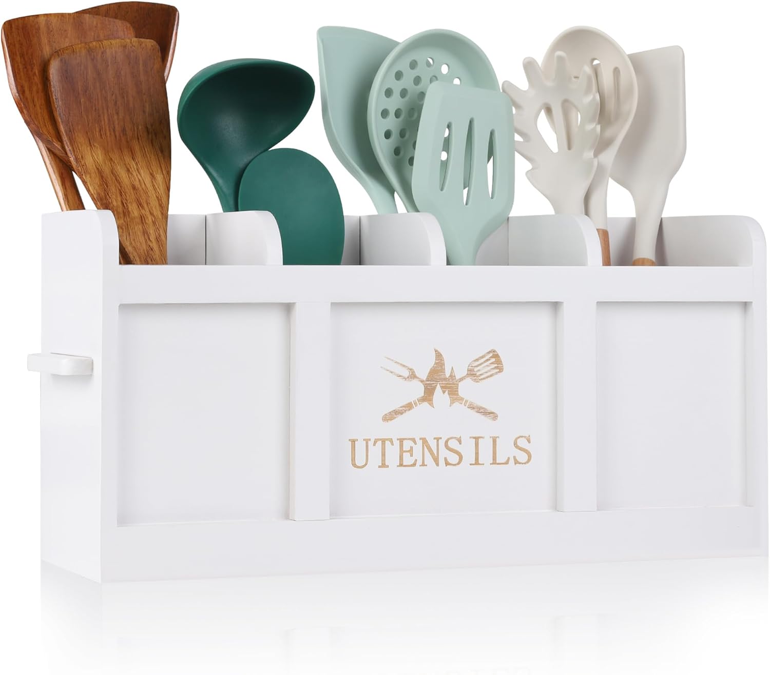 Amazon.com: Dythner Extra Large Utensil Holder, 4Compartments Utensil ...