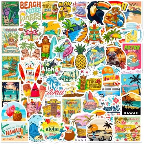 Amazon.com: 205 Pcs Hawaiian Stickers, Hawaii Tropical Stickers Luau ...