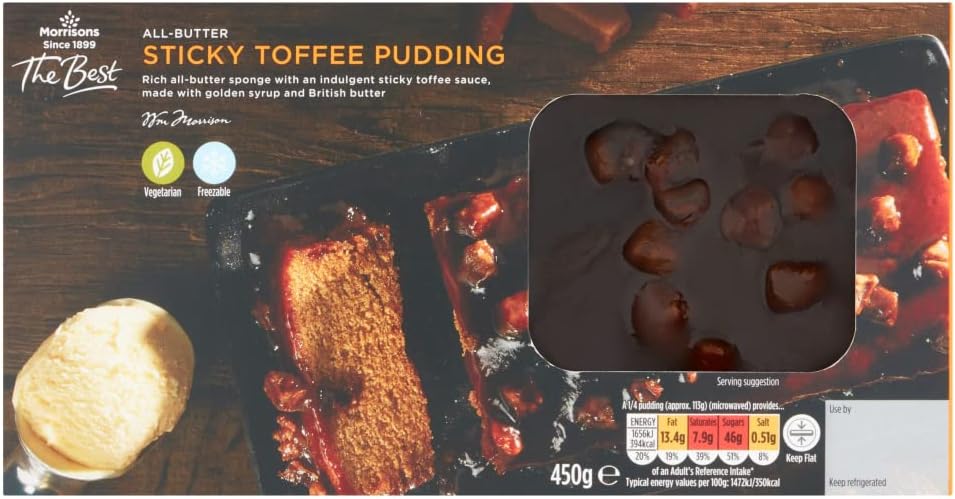 Morrisons The Best All-Butter Sticky Toffee Pudding 450g : Amazon.co.uk ...