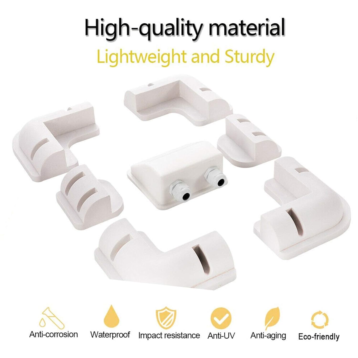 VIVLLEN 7pc Solar Panel Mounting Bracket White Rectangle Set-Free ...