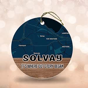 Amazon.com: Solvay NY Christmas Ornaments City Map - It's Where Our ...