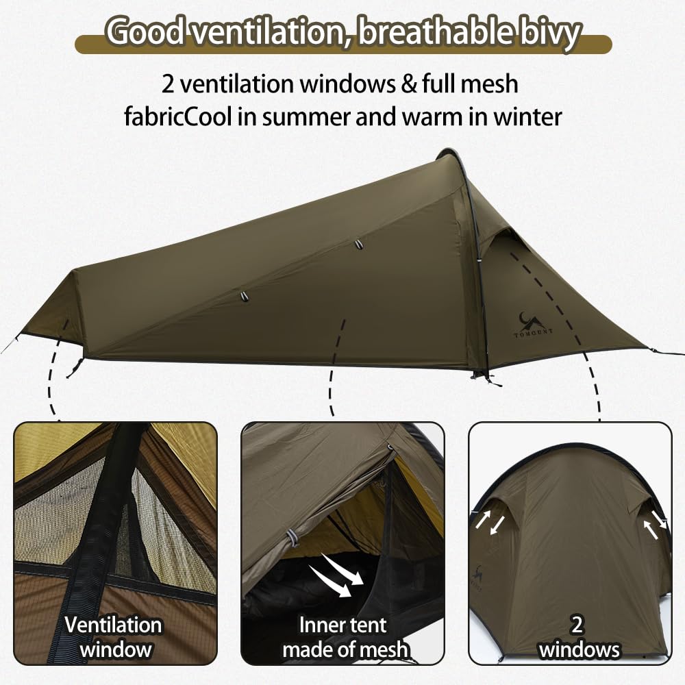 MC TOMOUNT Bivy Tent Ultralight Backpacking Tent for Camping Hiking ...