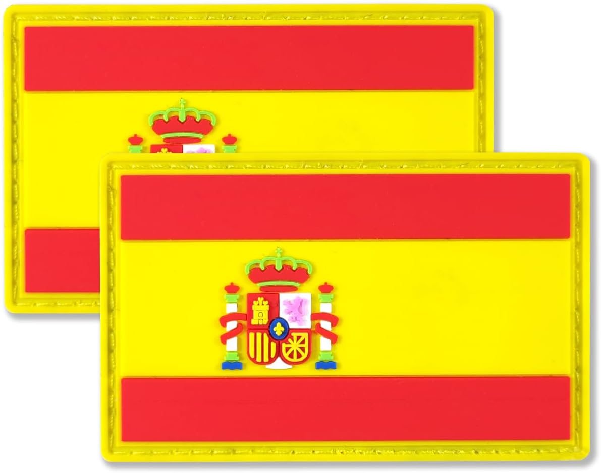 Amazon.com: QQSD Spain Flag Patch Spanish Tactical Military Patches - PVC Hook and Loop Fastener ...