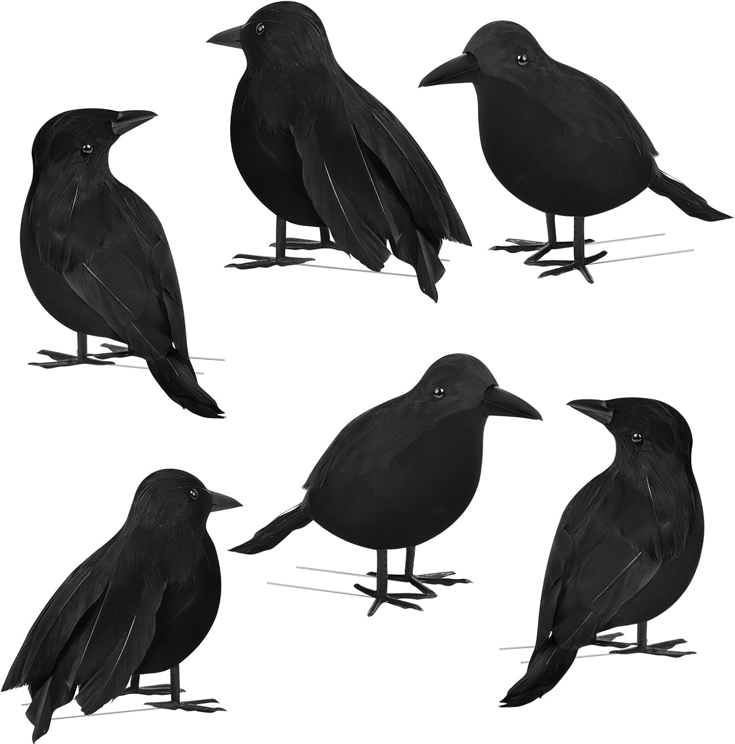 Amazon.com: LadyRosian Halloween Crow Decorations Black Crows Decor ...