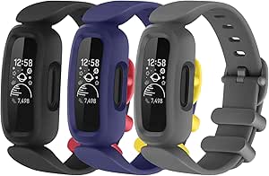 Straps compatible with Fitbit Ace 3 Strap for Kids, [3 Pack] Soft ...