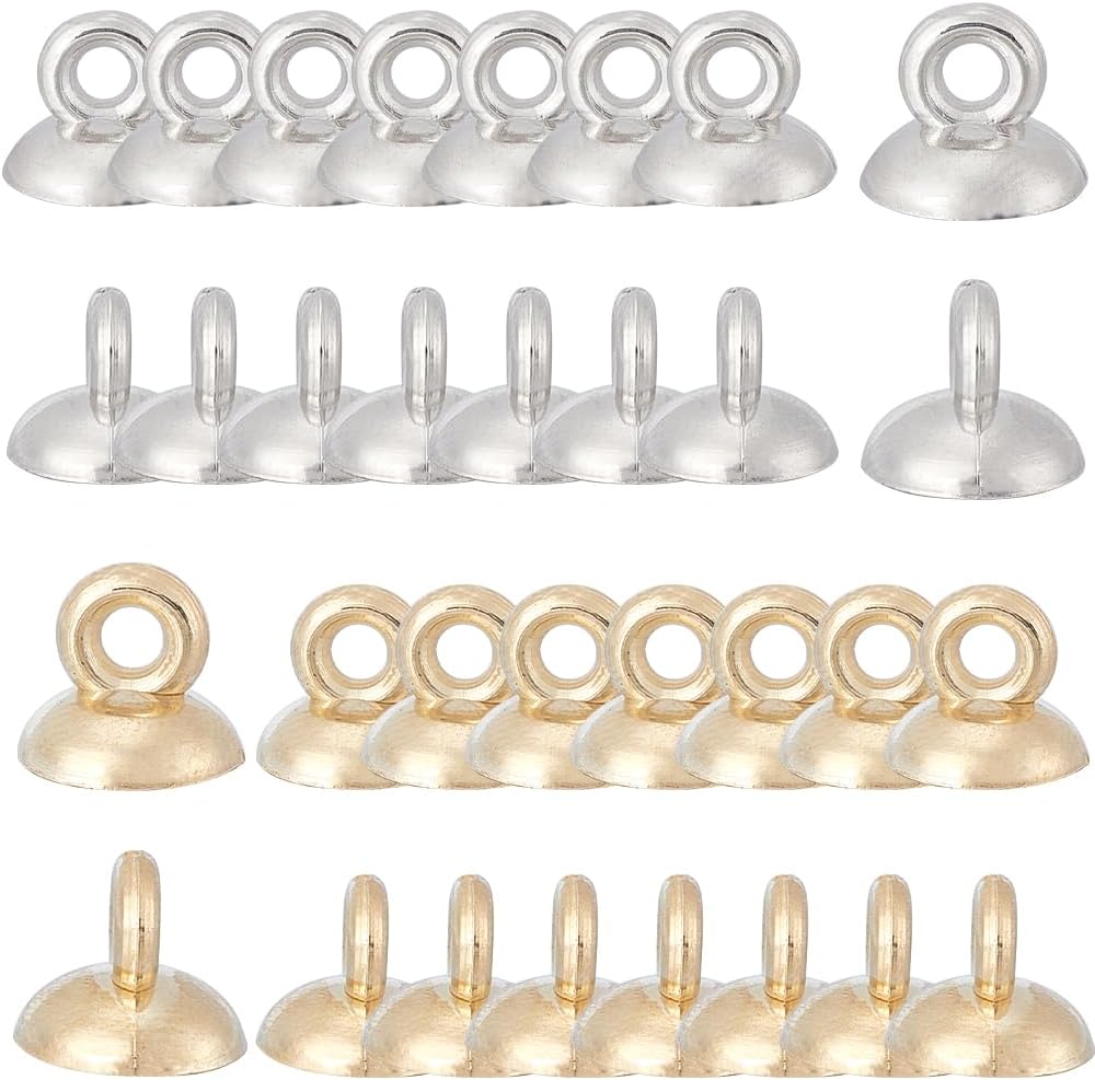 Amazon.com: SUNNYCLUE 1 Box 400PCS 8mm Plastic Bail Bead Caps with Loop ...