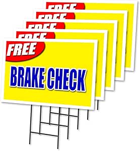 Amazon.com: Free Brake Check 5 Pack of 12" x 16" Yard Sign & Stake ...