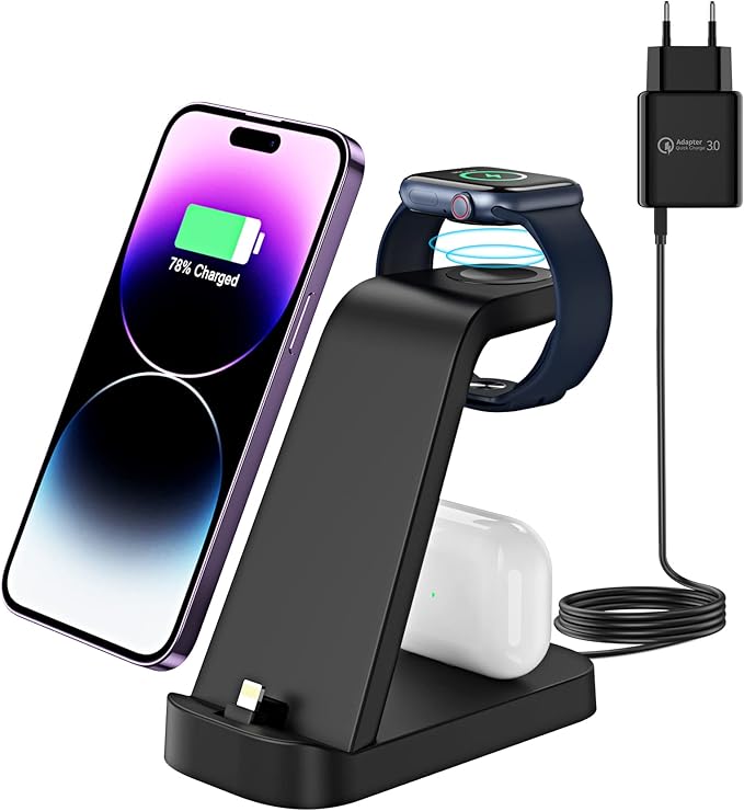 Station de Charge Apple pour iPhone 14/13/12/11/Pro/Max/XS/XR/X/8/7/6/5 ...