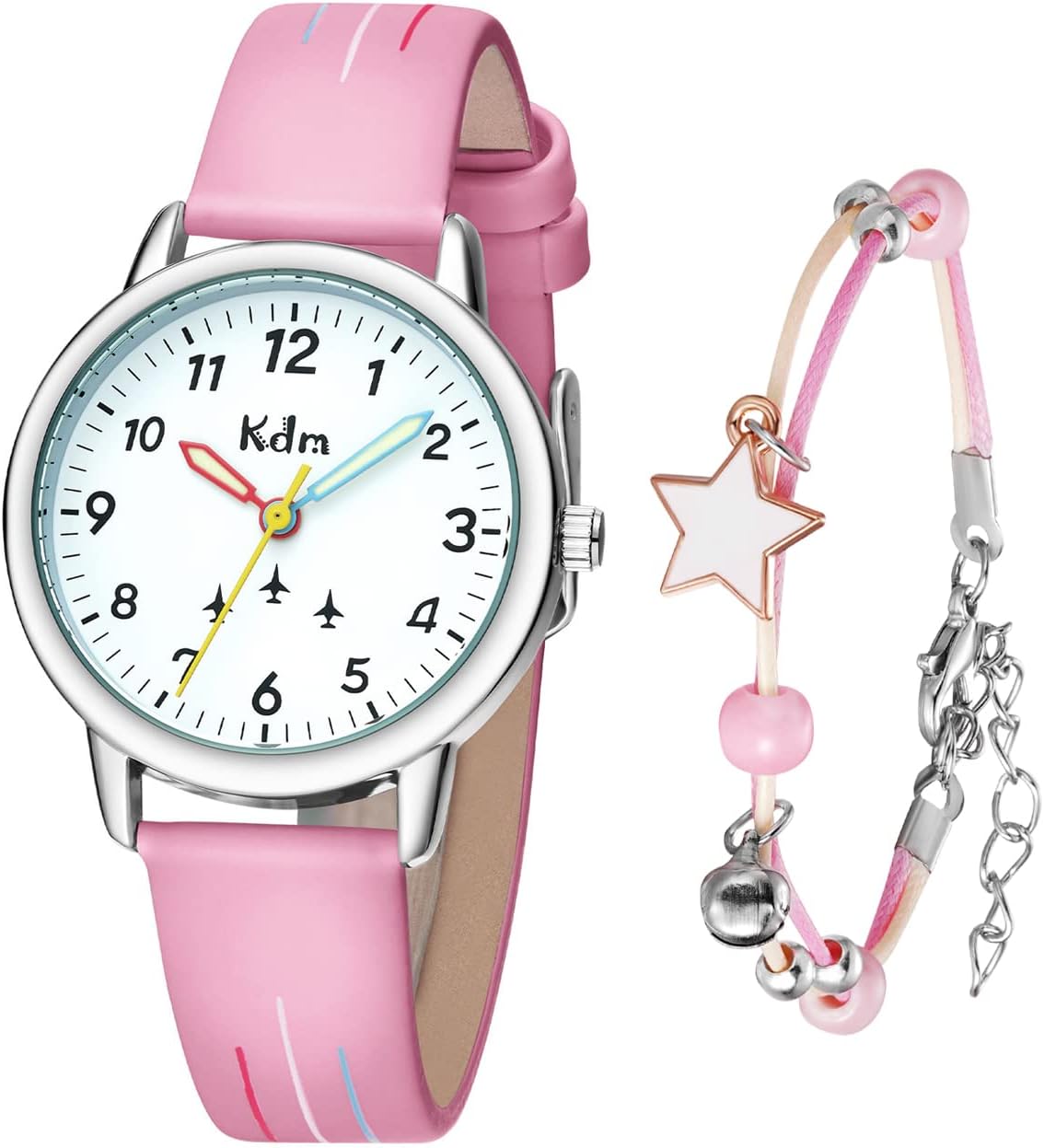 KDM Kids Watch and Bracelet Set for Girls Boys - Pink Girls Watch ...