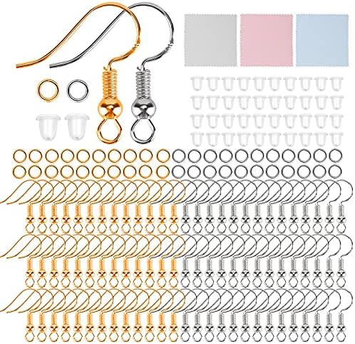 Thrilez Hypoallergenic Earring Hooks, 600Pcs Earring Making Kit with ...