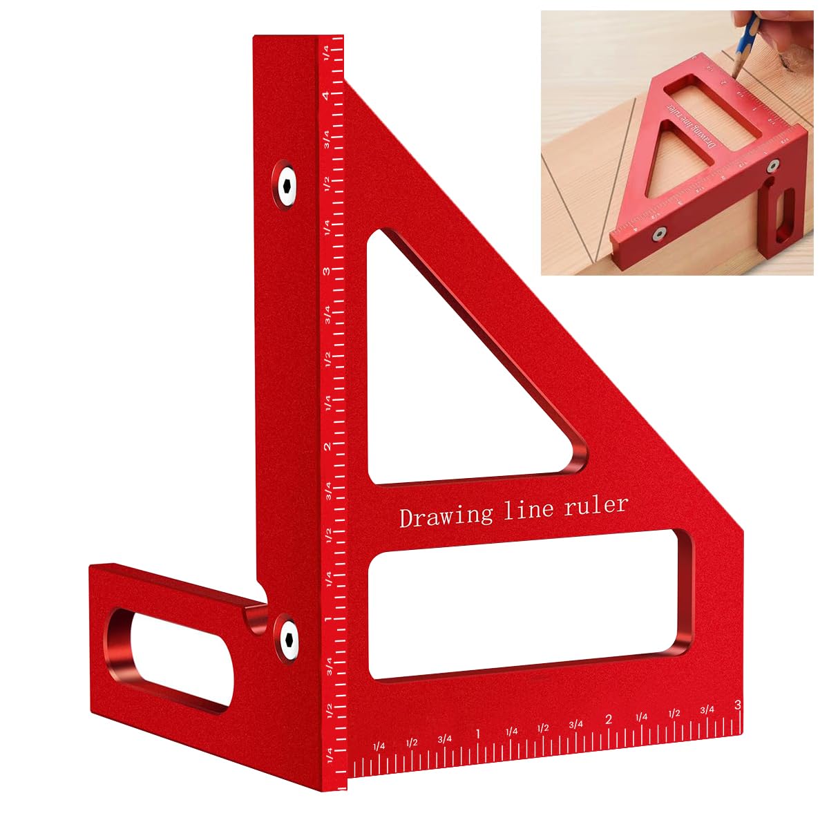 Serplex® Drawing Line Ruler L-Rule Woodworking Ruler 45° /90 ° Drawing ...