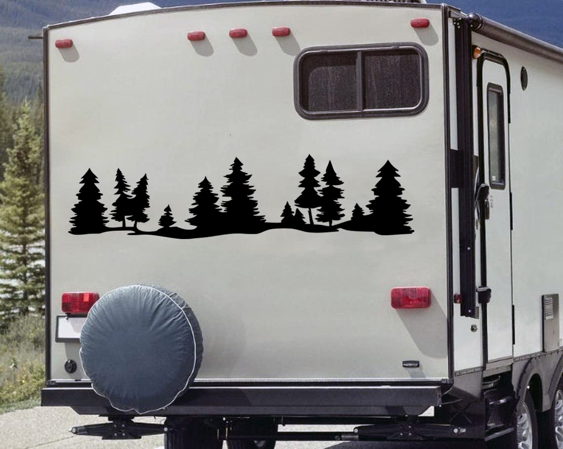 Amazon.com: Trees Forest Scene Vinyl Decal - Tree Line RV Camper ...