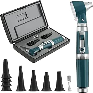 Otoscope Kit, Ear Scope with Light, 3X Magnification, 4 Speculum Tips ...