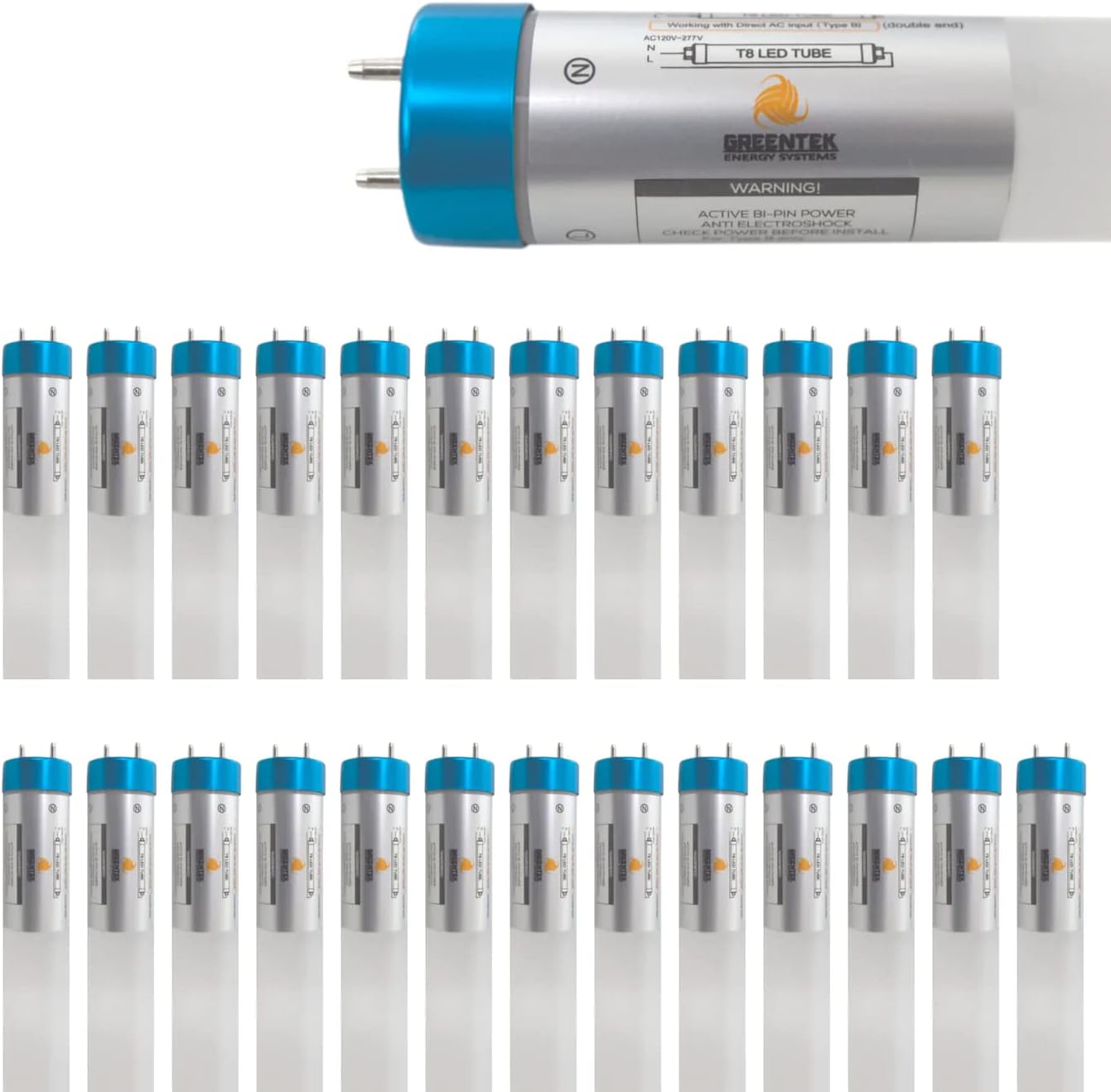 GREENLIGHTDEPOT 4ft 18W LED Linear Tube - 25 Pack - Glass - Single/Two ...