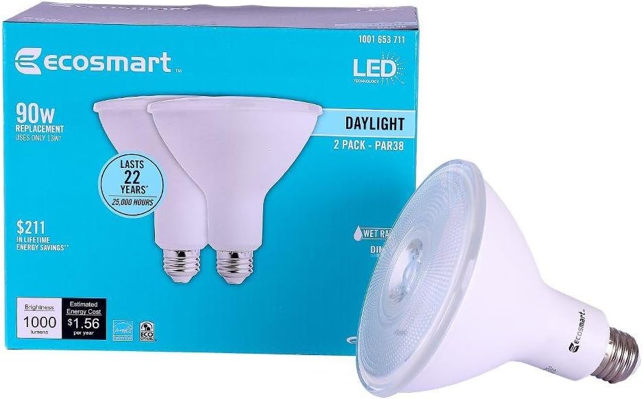 Ecosmart Daylight LED BR30 Dimmable Flood Bulb, 65W Replacement, 9 Watt, 685 Lumens - 5000K ...