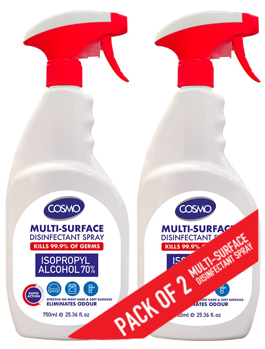 Cosmo Advanced Multi Surface Disinfectant Trigger Spray 750ml Pack 2 ...