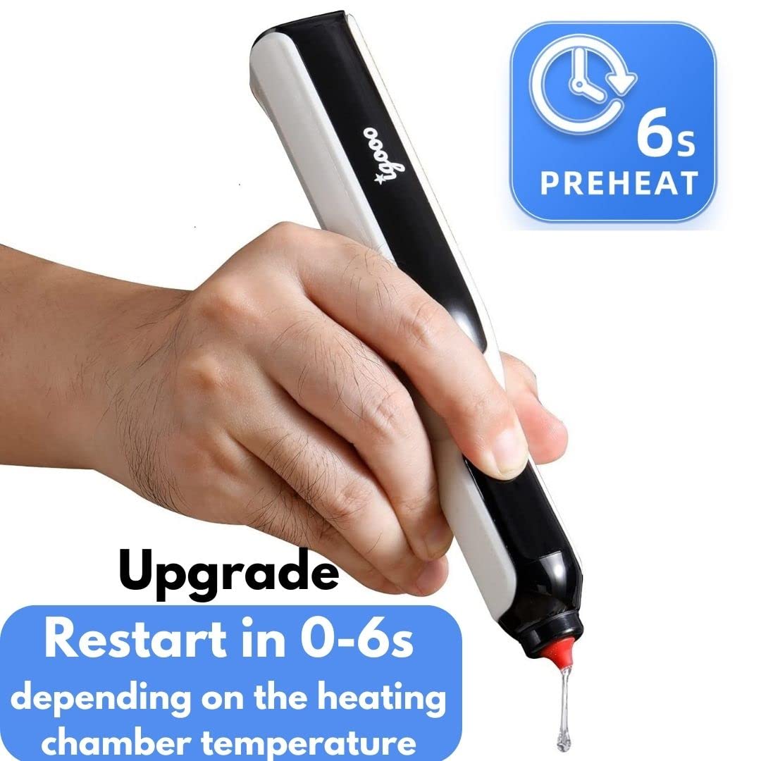 igooo Cordless Speed-Heating Glue Pen, Mini Hot Glue Gun, 6s Preheat ...