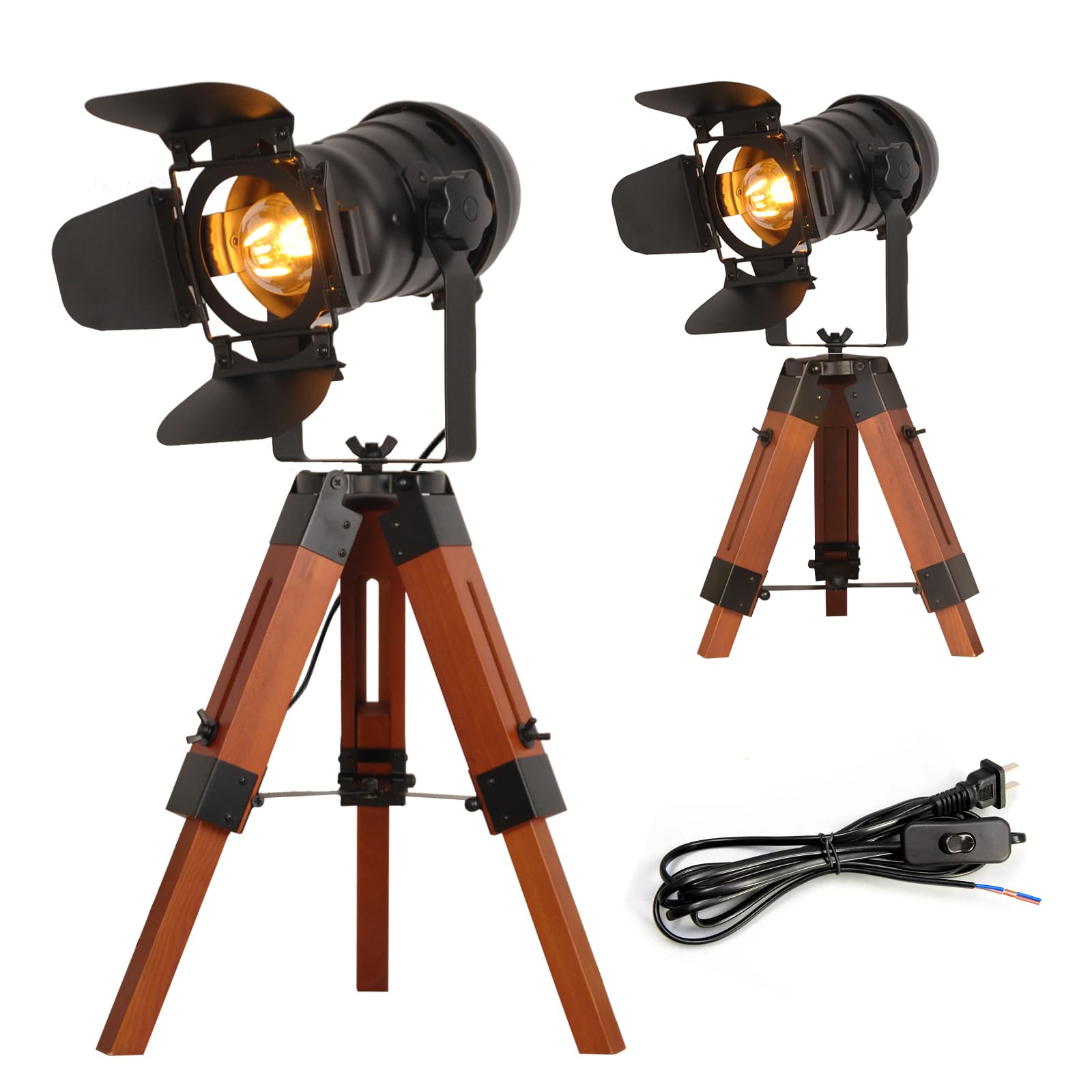 Amazon.com: Zompoo Industrial Tripod Camera Table Lamp - Adjustable ...