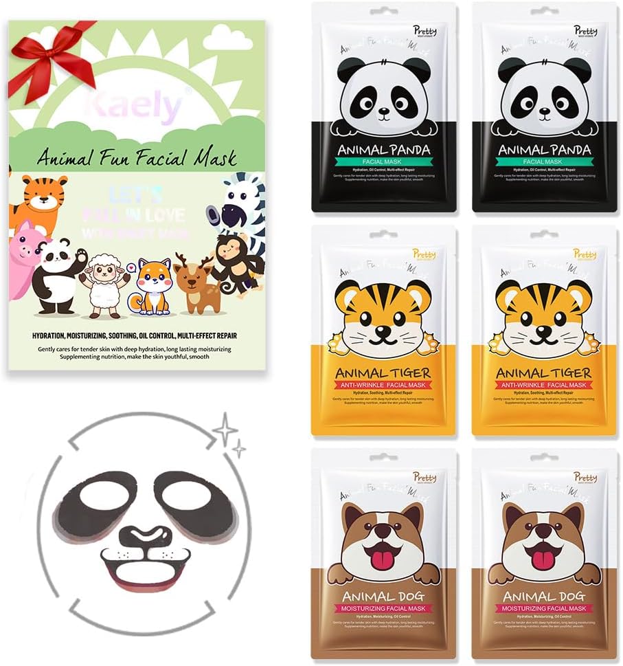Amazon.com : IREV Sheet Mask Skin Care, Animal Character Sheet Masks ...