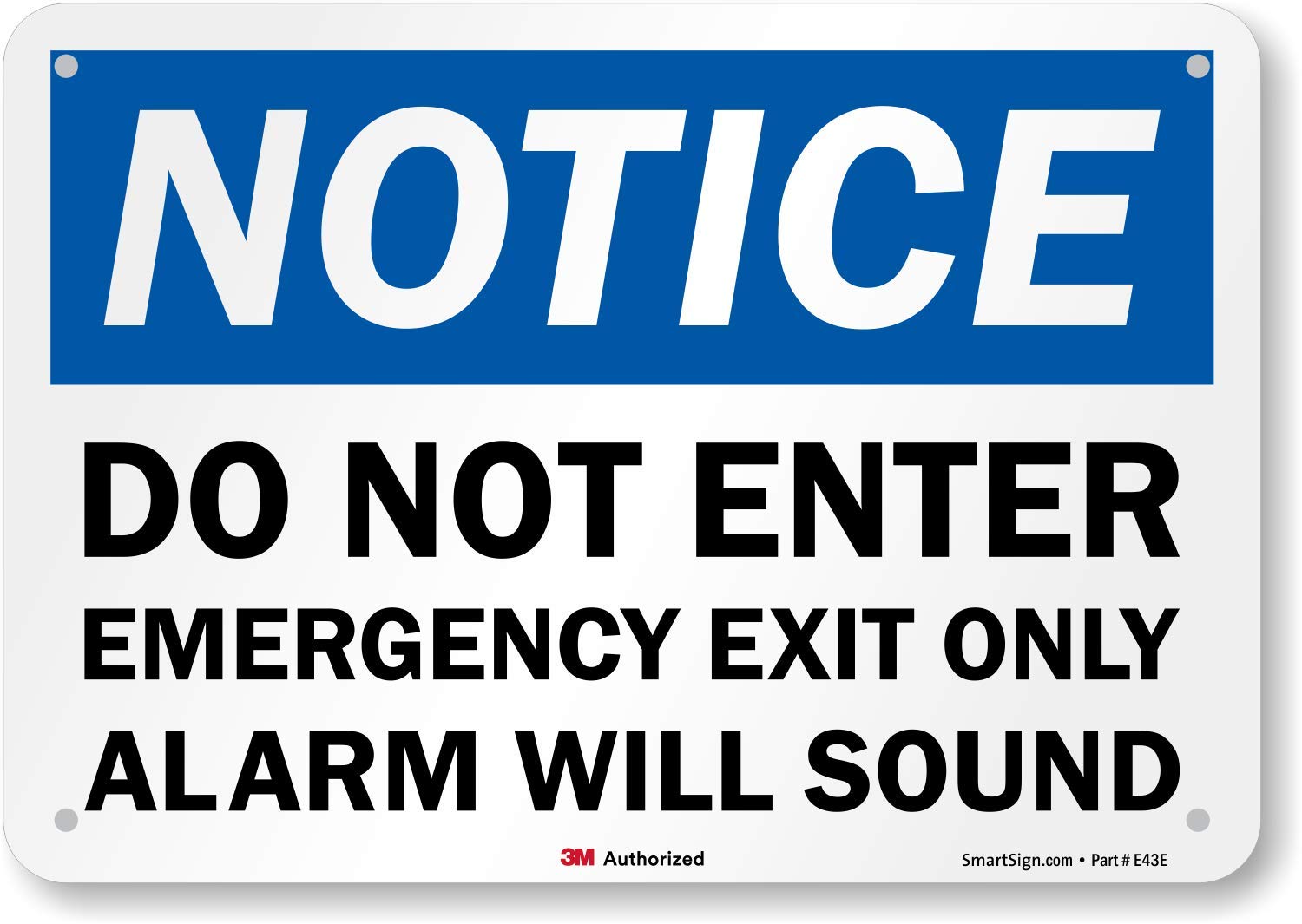 This Door Is For Emergency Exit Only No Exceptions Sign,, 40% OFF