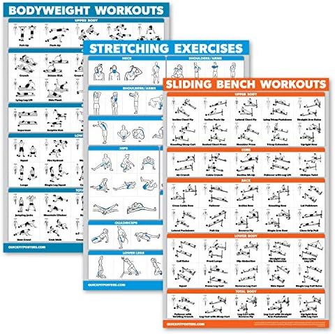 Amazon.com: 3 Pack: Bodyweight Workouts + Stretching Exercises ...