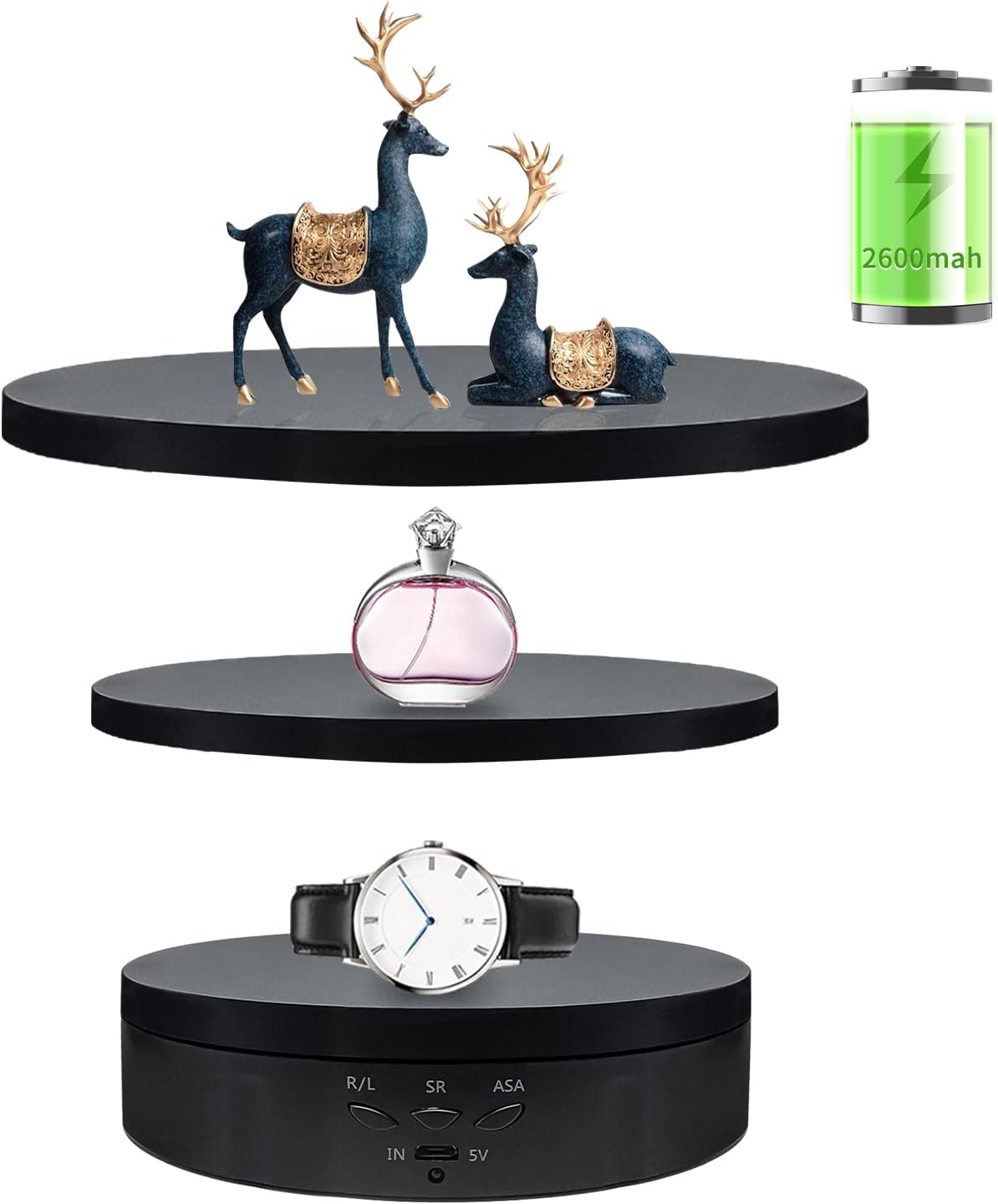 Amazon.com: Colored Lights Rotating Display Stand 21 Adjustable Color ...