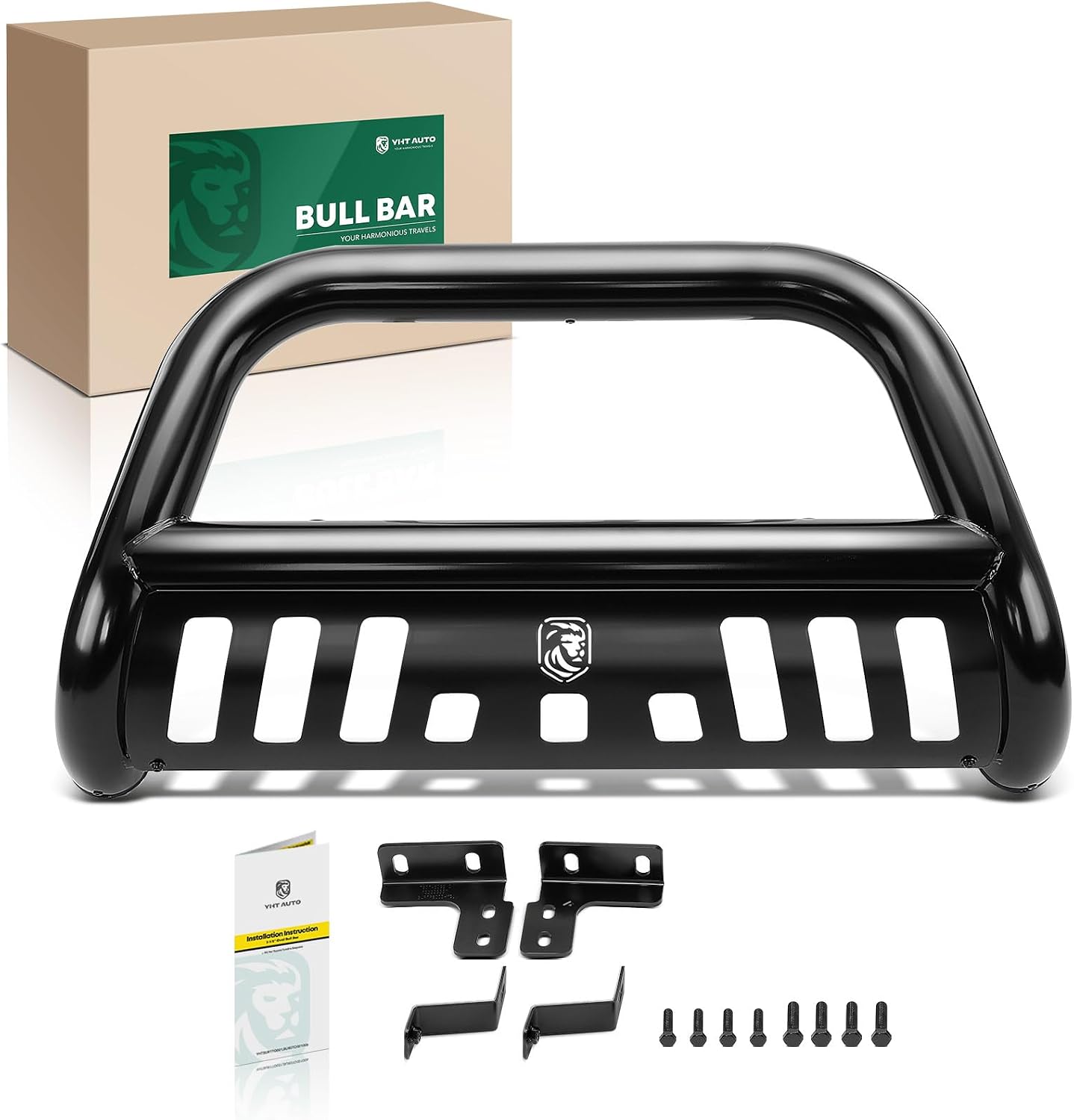 Push Bar For Trucks YHTAUTO Bull Bar Push Bar With Skid Plate Light ...