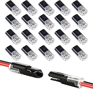 50PCS Double-wire Push-in Connector with Locking Buckle,Electrical Push ...