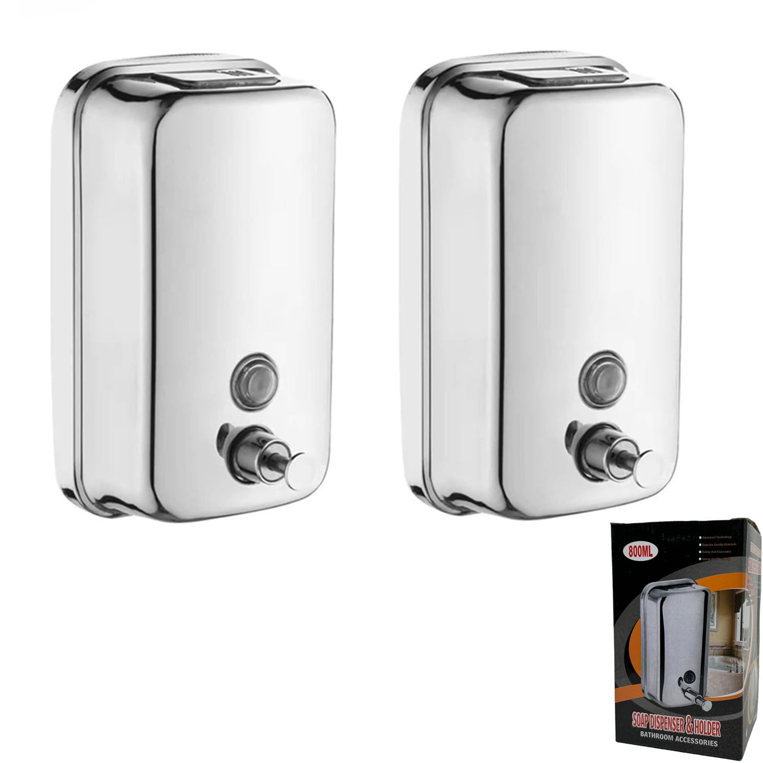 Amazon.com: 2 Pack Commercial Soap Dispenser Wall Mount Stainless Steel ...