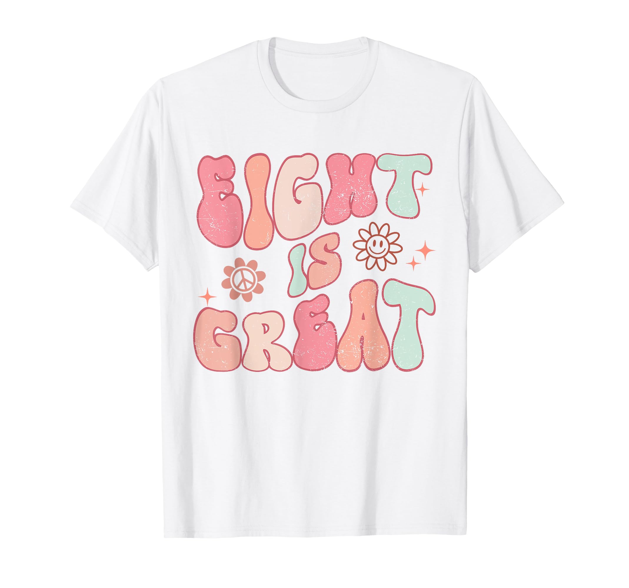 Amazon.com: Groovy Eight Is Great 8th Birthday Party Girl Boy T-Shirt ...
