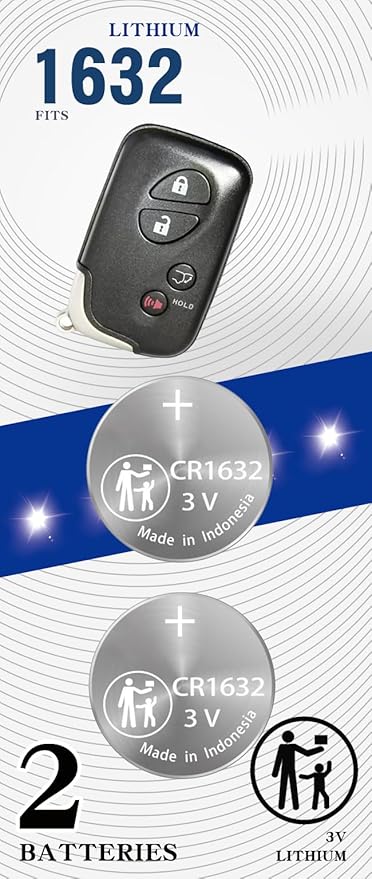 Amazon.com: uuam (2Pack CR1632 1632 Remote Key Fob Battery Replacement ...