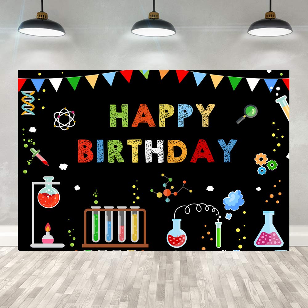 Buy 5×3ft Science Happy Birthday Backdrop Mad Science Fun Scientist ...