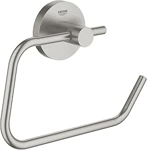 GROHE Start QuickFix Toilet Roll Holder without Cover (Metal, Concealed Fastening, Including ...