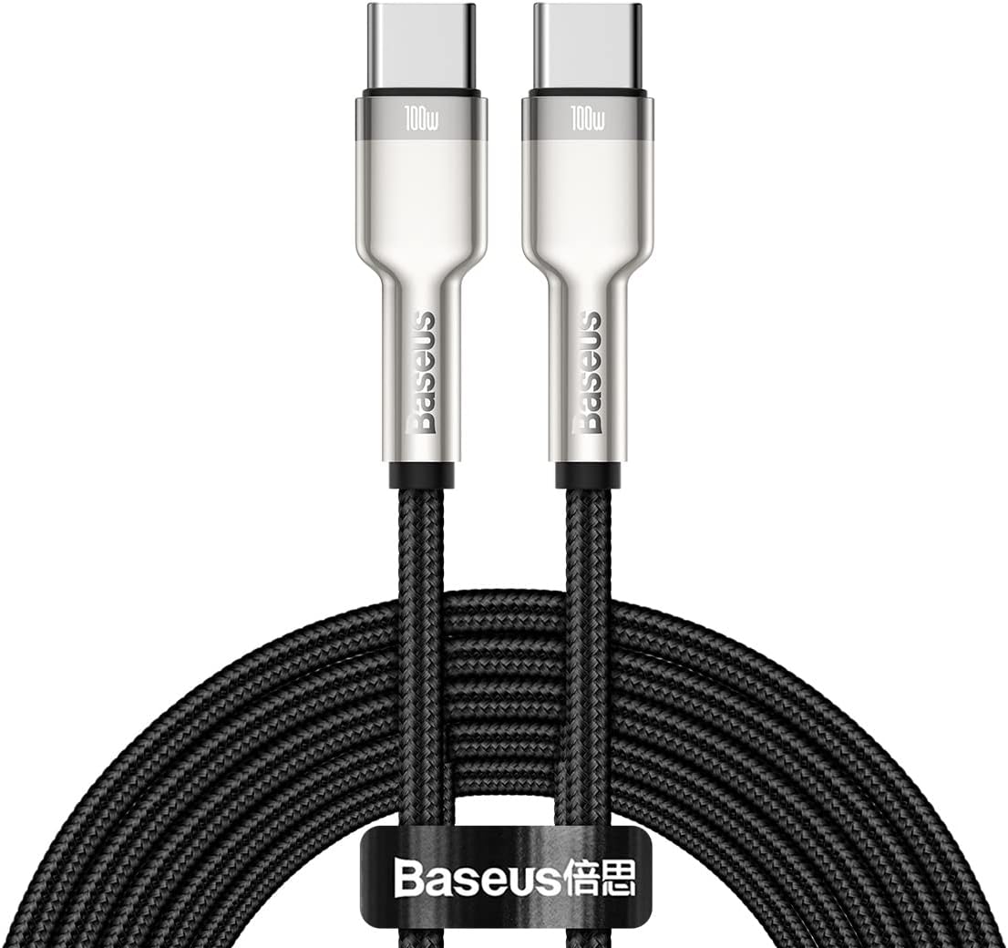 Cabo Baseus Reforçado Nylon Metal Usb-c Type-c 2m 100w Compatível com ...