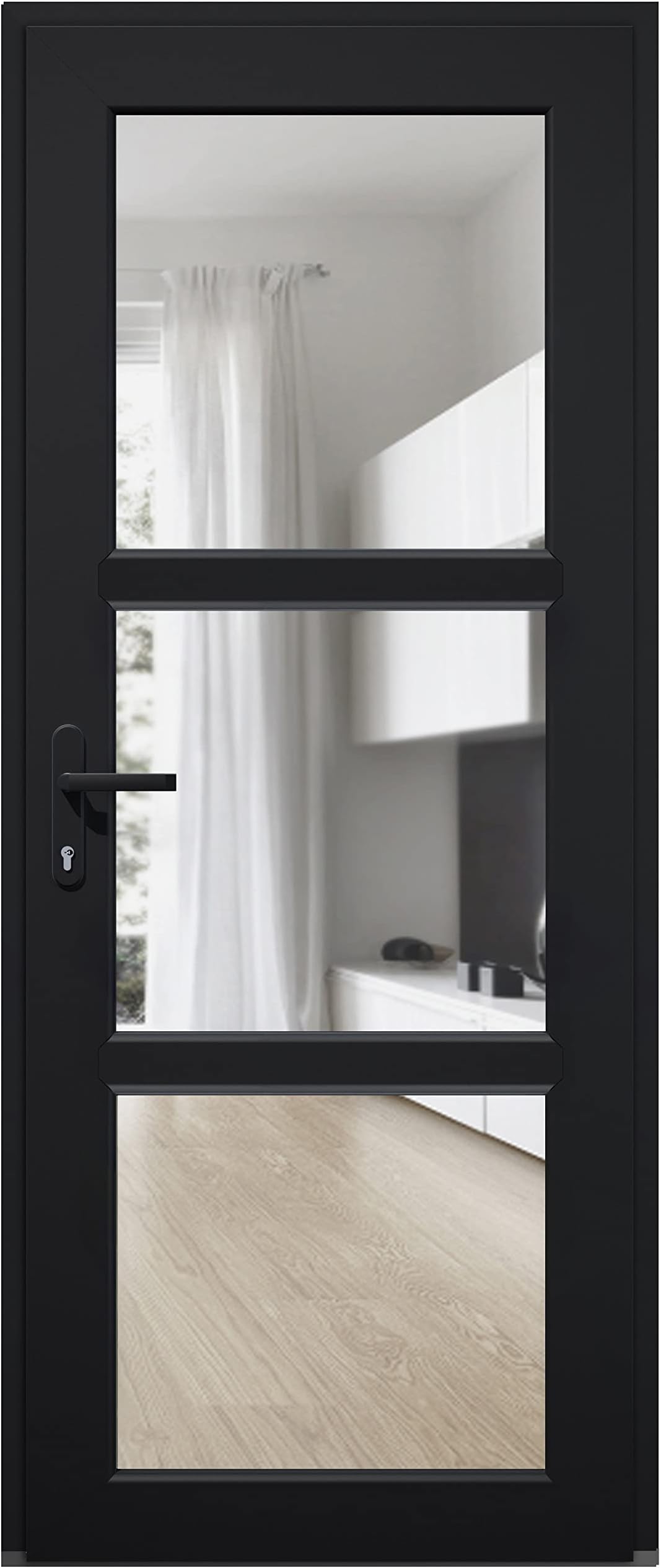 JUBEST 36"x 84" Prehung Door, 6-Lite Magnetic Interior Door with Metal ...