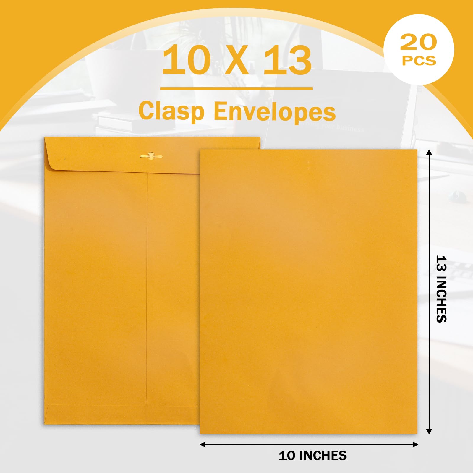 Snapklik.com : 10x13 Clasp Envelopes 20 Pack, Goefun Manilla Envelopes ...
