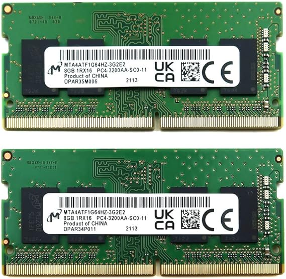 MTA4ATF1G64HZ 16GB (2x8GB) 1Rx16 DDR4 SO-DIMM PC4-25600 3200MHz CL22 1 ...