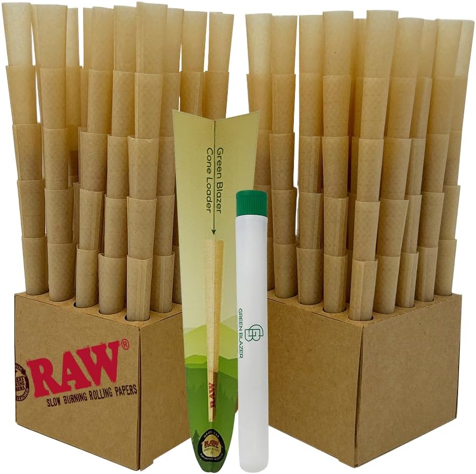 Amazon.com: RAW Cones 1 1/4 Size: 250 Pack Rawthentic Slow Burning Pre Rolled Rolling Papers ...