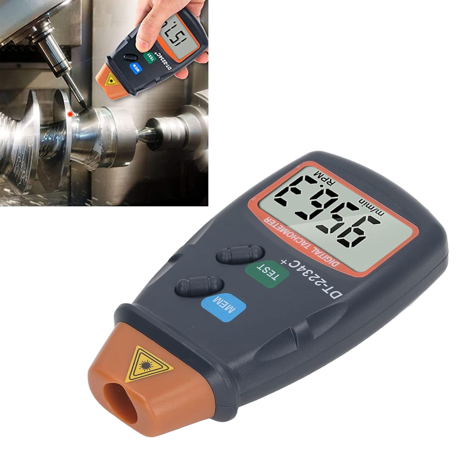 Fydun Digital Tachometer Photo Non Contact Tach Meter Measurement Tool ...