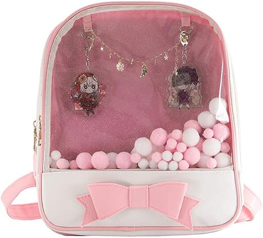 Ita Anime Backpack Kawaii Candy Ears Pin Backpack Transparent School ...
