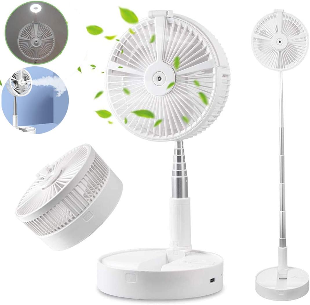 Amazon.com: USB Desk Fan Floor Stand Fan with Humidifier and LED Light ...