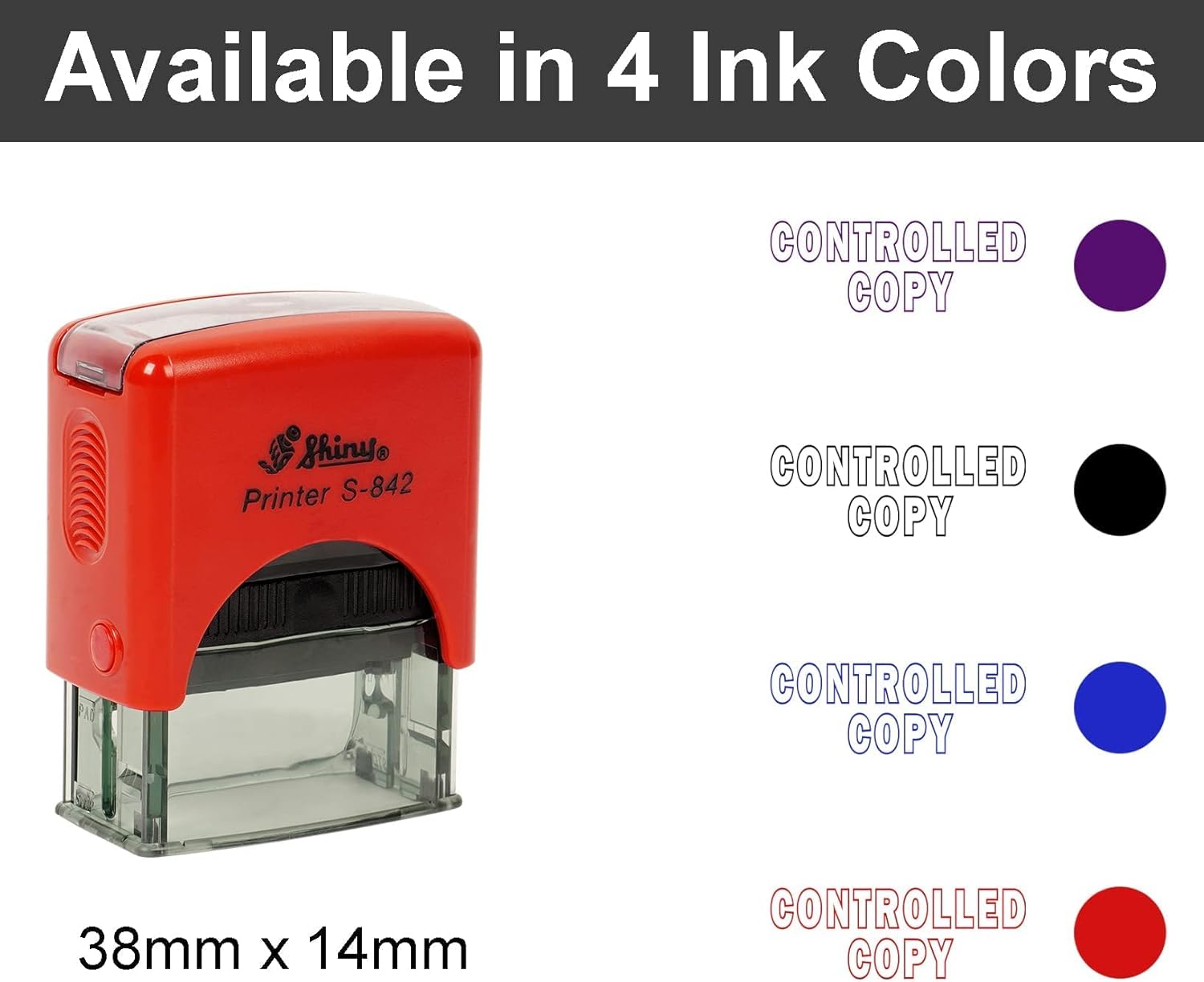 Printtoo Controlled Copy Self Inking Rubber Stamp Custom Shiny Office ...