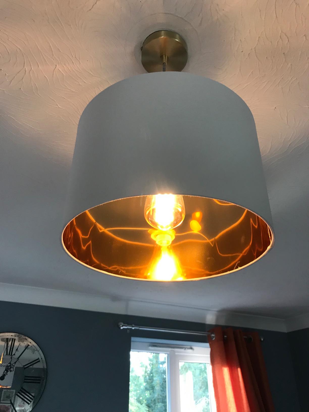 MiniSun Modern Satin Gold Ceiling Rose/Braided Flex Lamp Holder Pendant ...