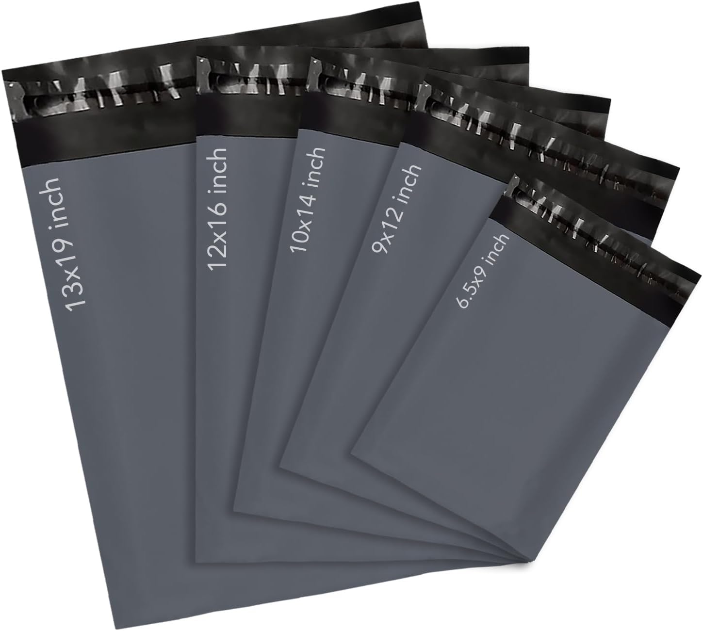 PACKY | 50 Mixed Grey Mailing Bags | 10 x 6.5 x9 + 10 x 9"x12" + 15 x ...
